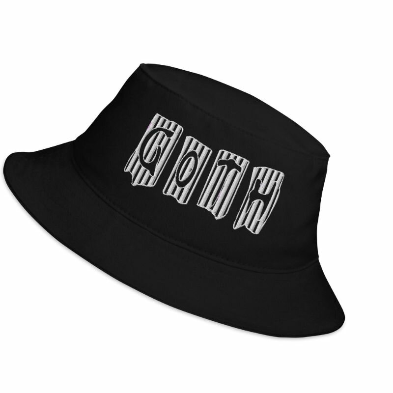 Шляпа Рыбака С Принтом В Готическом Стиле на Хэллоуин-Белый