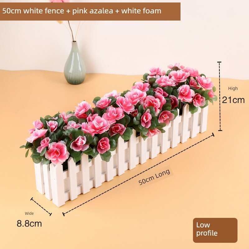 Искусственные цветы азалии для ограждений, перил, подоконников, декора дома, перегородок, угловых цветочных грядок,