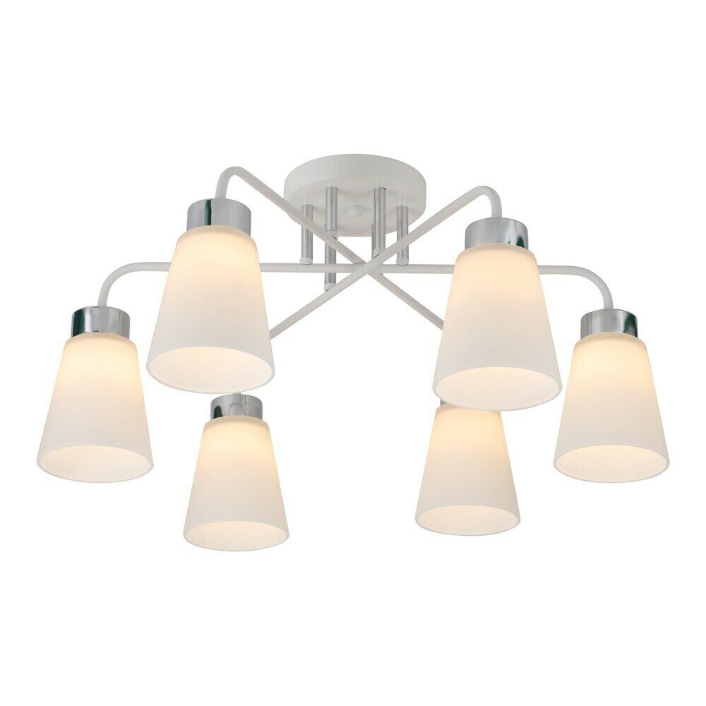 Люстра потолочная Schaffner Fattore E27 240 Вт 20 кв. м (4555-6 WH-CR)