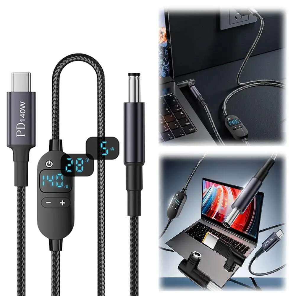 Зарядный кабель USB-C PD3.1 140 Вт с дисплеем