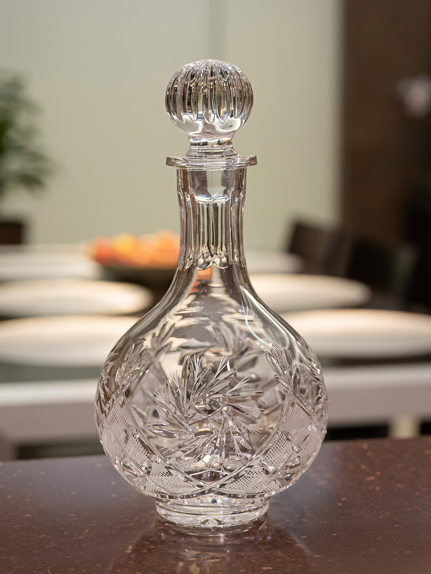 Хрустальный графин с пробкой для водки, вина, напитков без ручки 1л, Неман 1000/1, 4184/1,0л