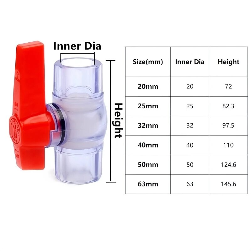 20 ~ 63 мм синие прозрачные соединители для труб из ПВХ, дренажная труба для аквариума, быстрые фитинги, соединительный клапан для садовой ирригационной трубки