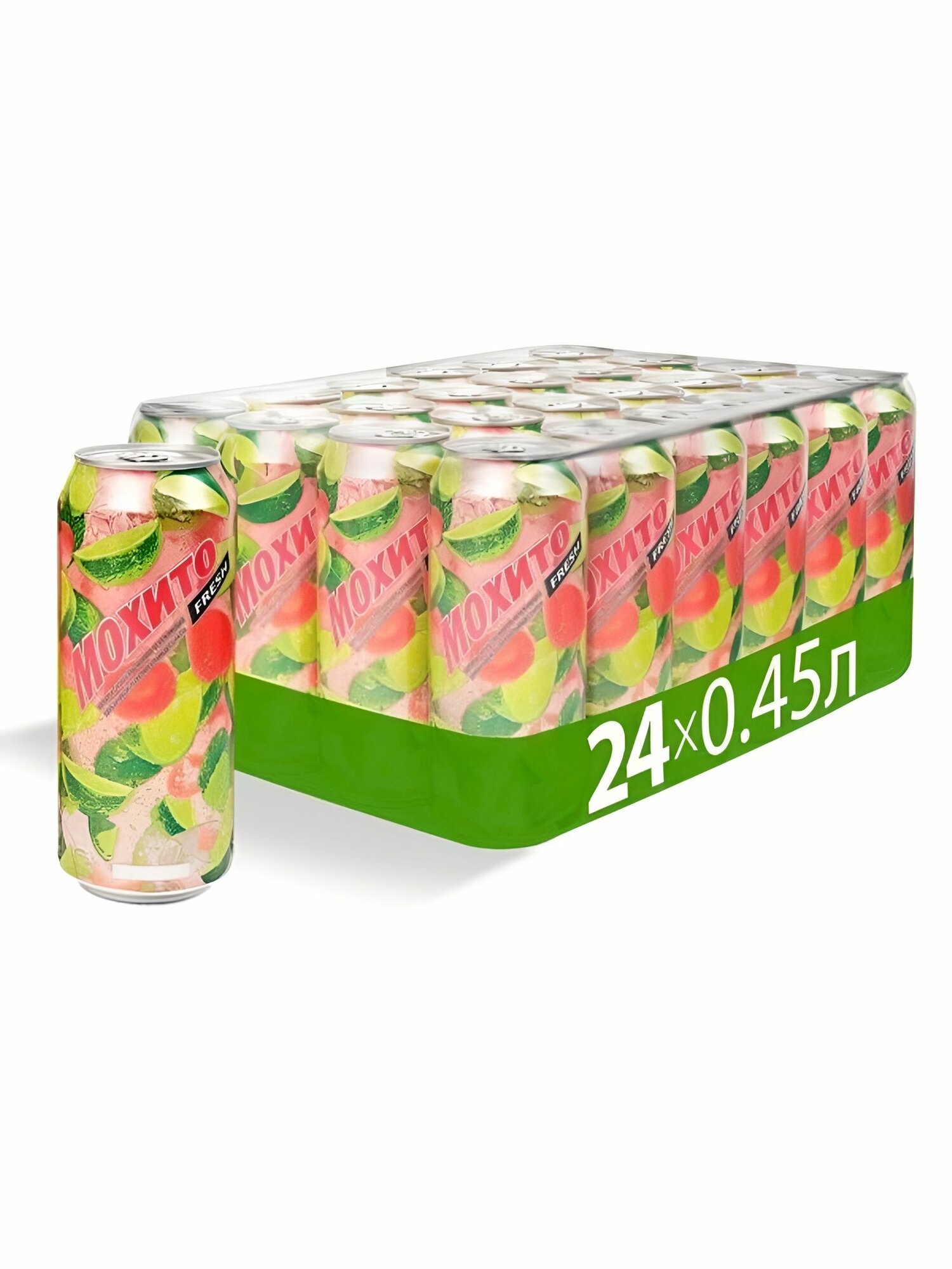 Напиток Мохито Fresh Клубника газированный, Жб, 450мл x 12 шт