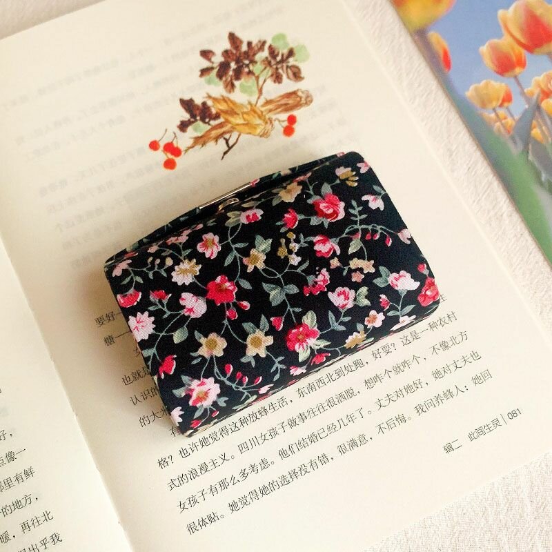 Портативный футляр для помады с зеркалом, миниатюрная подарочная коробка ручной работы в японском винтажном стиле, защитный чехол для помады.