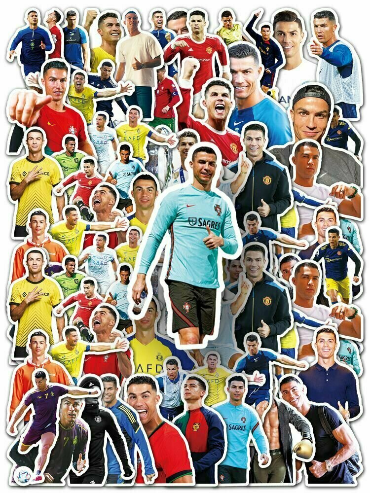 50 стильных наклеек с Cristiano Ronaldo для украшения- веселые стикеры для детей и взрослы