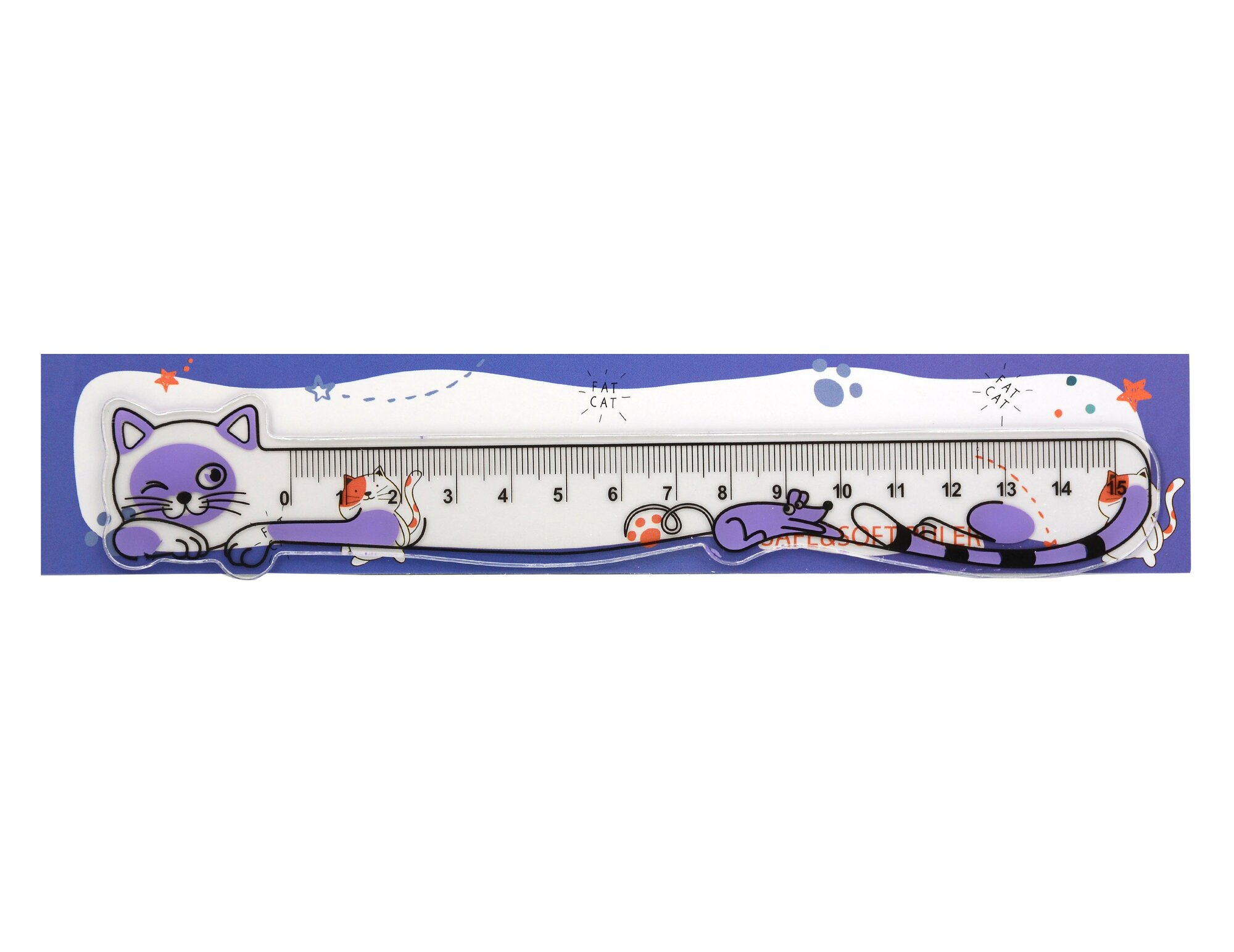 Линейка 15 см "Спящие питомцы" фигурная, в ассортименте