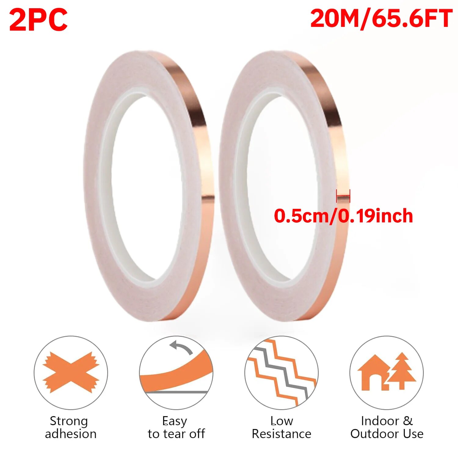 Медная Лента, Токопроводящая Двухсторонняя Фольгированная Лента Для Витражей, Электропроводки Гитар