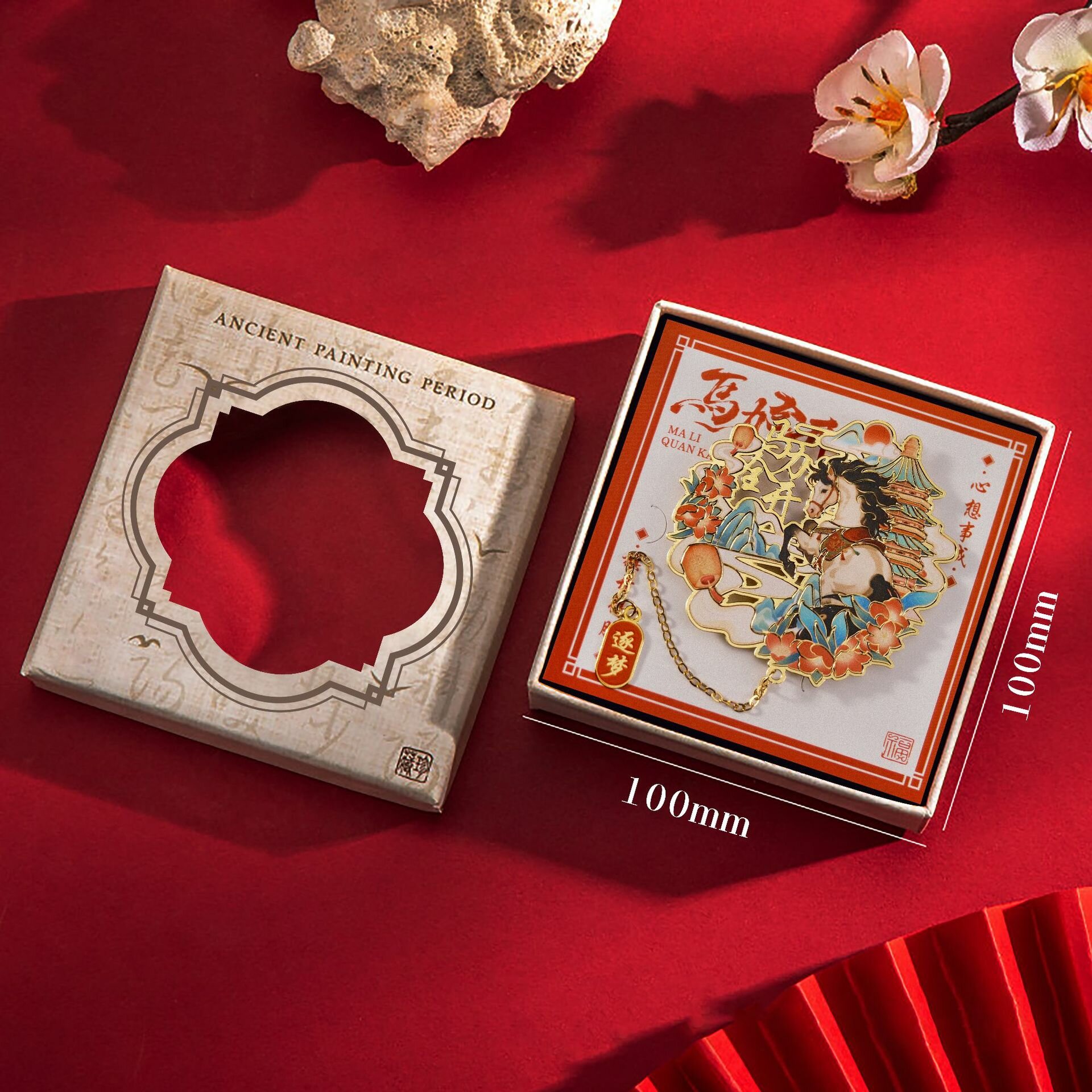 Индивидуальные металлические закладки к Году Лошади, корпоративные подарки на ежегодные собрания, награды учителям за успехи учеников, высококачественные культурные и креативные подарки в китайском стиле.