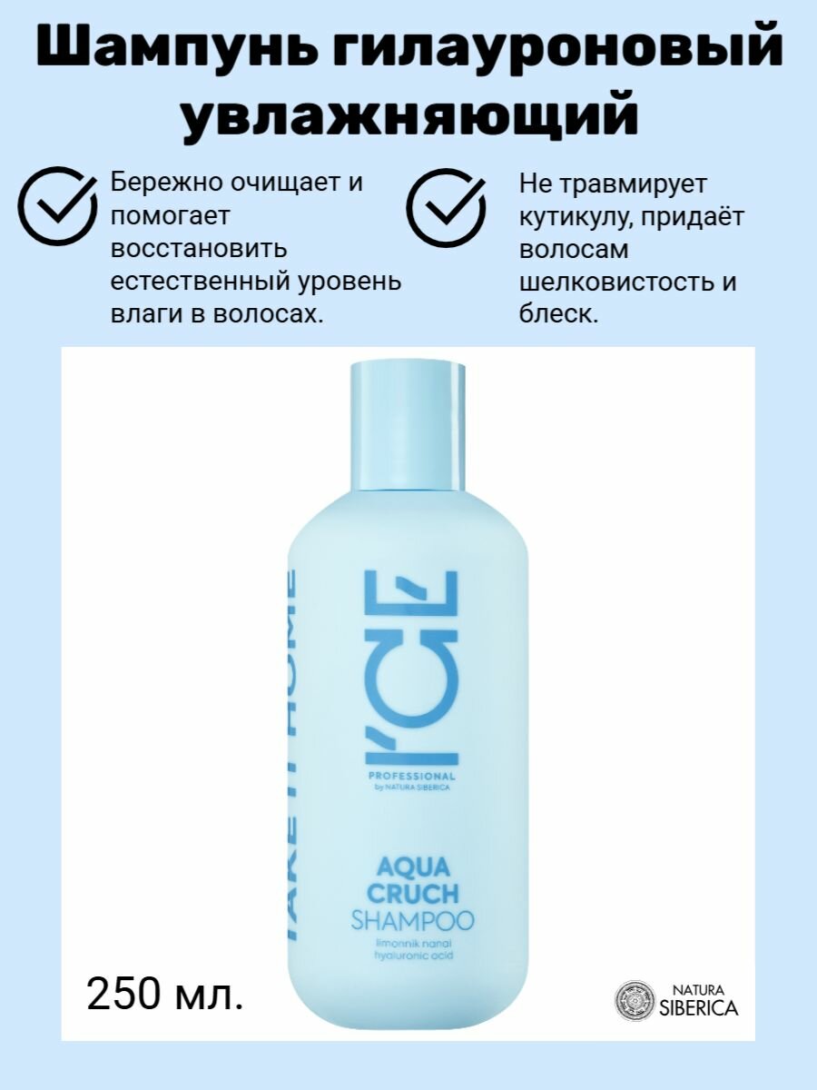 Шампунь увлажняющий профессиональный для всех типов волос ICE Professional by Natura Siberica, Take It Home Натуральный, для ежедневного использования