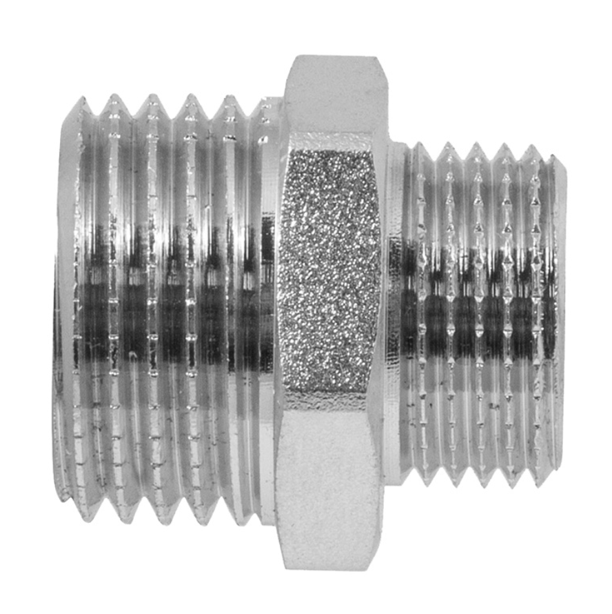 Ниппель (бочонок) переходной 1/2" x 3/8" НР