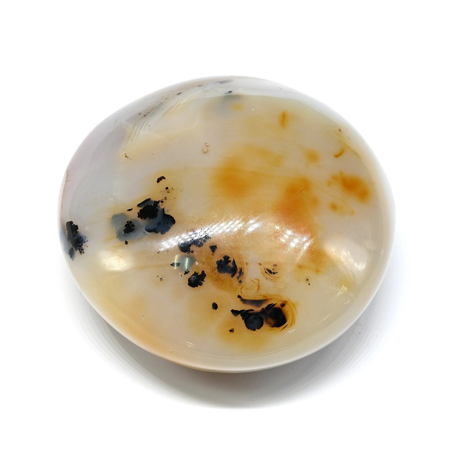 Галька из агата дендритового 71*68*35мм, 231г .