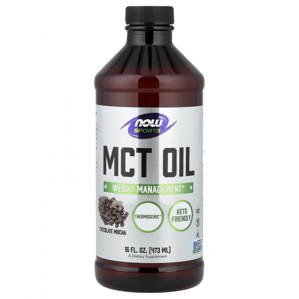NOW Foods, Sports, масло MCT, шоколадное мокко, 473 мл (16 жидк. унций)