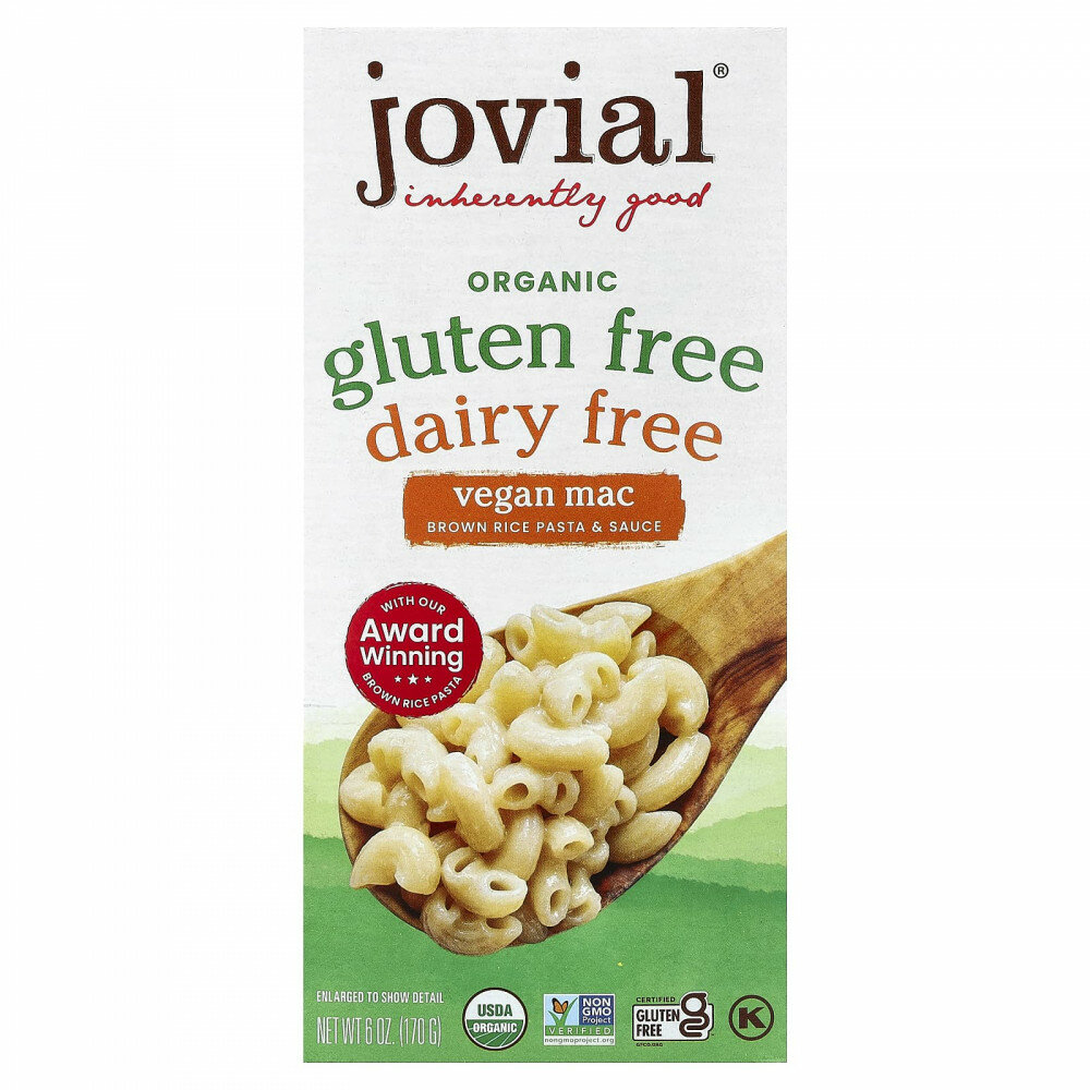 Jovial, Органический продукт без глютена, без молочных продуктов, веганские макароны, 170 г (6 унций)