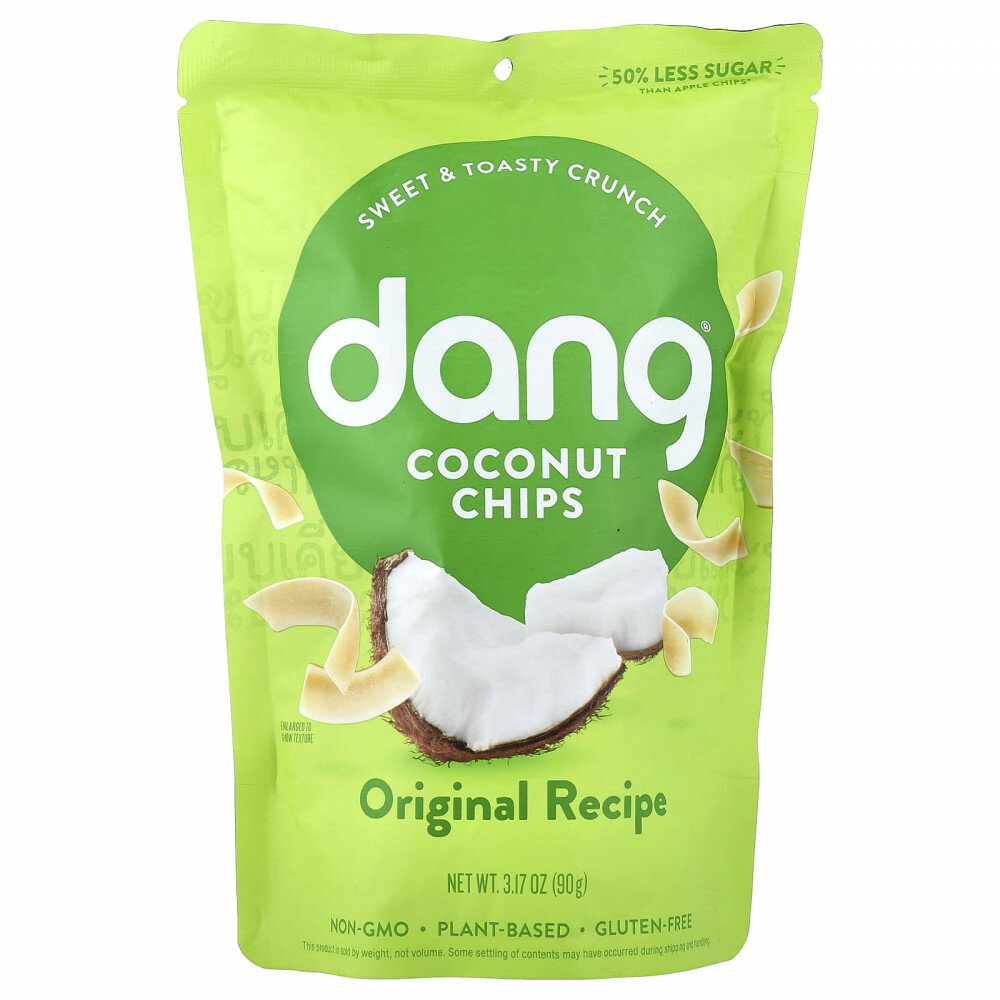 Dang Foods, Кокосовые чипсы, оригинальный рецепт, 90 г (3,17 унции)