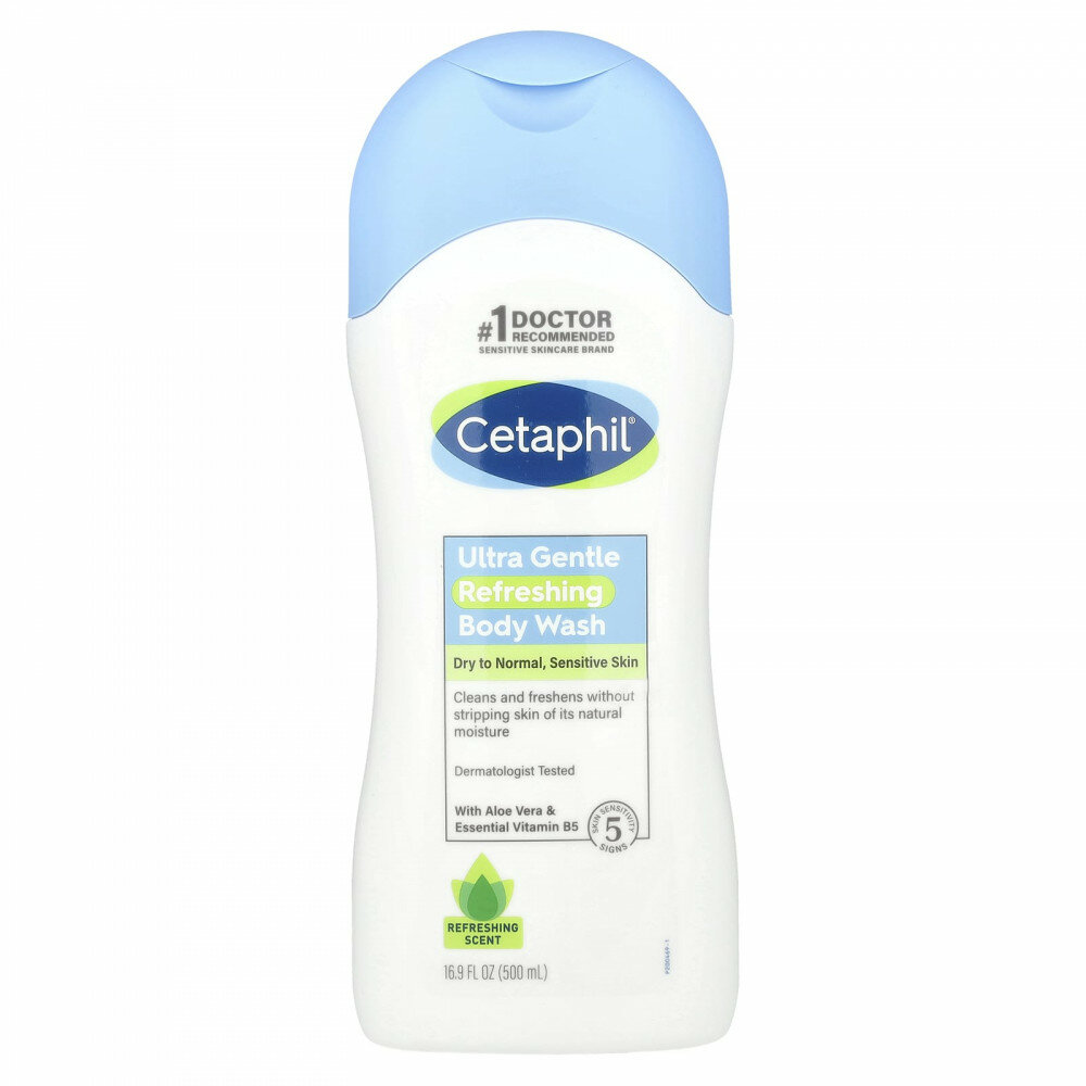 Cetaphil, ультранежный освежающий гель для душа, освежающий аромат, 500 мл (16,9 жидк. унции)