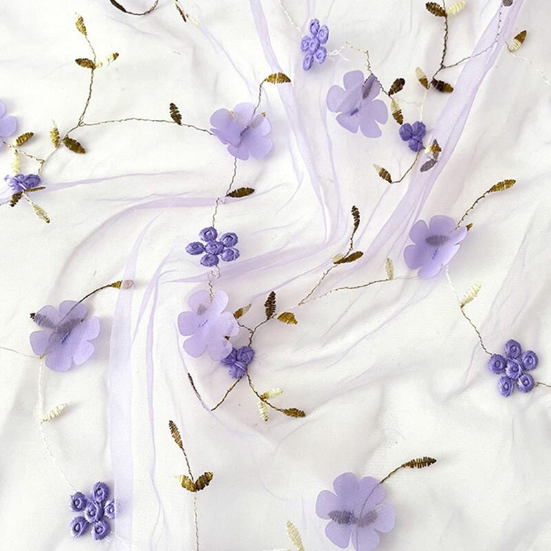 Ткань из сетки, сетки с вышитыми цветами, DIY Одежда Платье, 130х50см