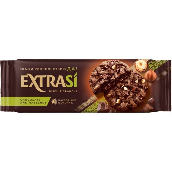 Extrasi Печенье сдобное Гранола с шоколадом и фундуком 150 г