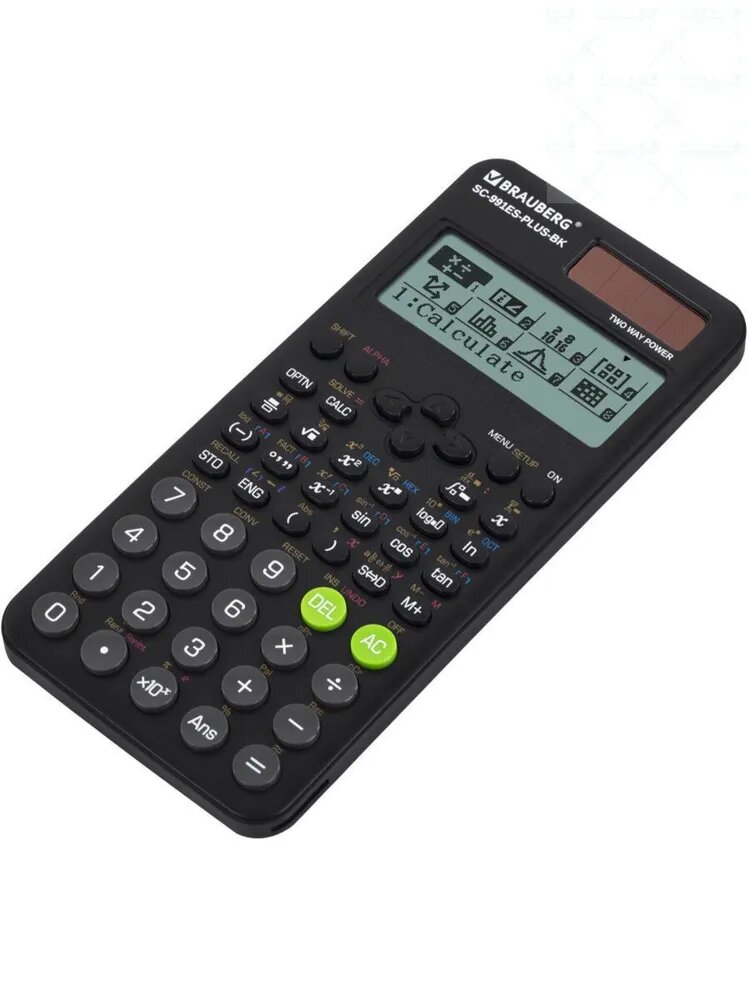 Инженерный калькулятор BRAUBERG SC-991ES-PLUS-BK для школы и офиса, непрограммируемый, с матричным дисплеем — фото 1