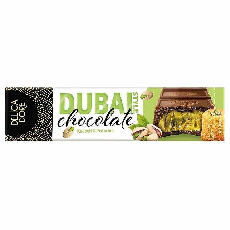 Шоколад DELICADORE Dubai Style молочный с фисташково-ореховой начинкой с кадаифом 70г