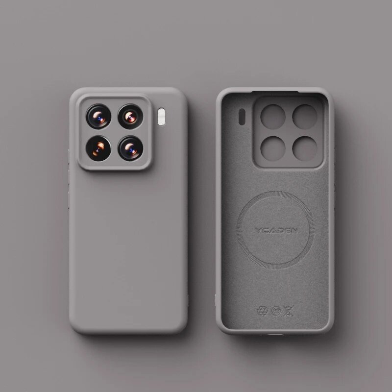 Серый чехол для Xiaomi 15 Ultra из жидкого силикона, MagSafe