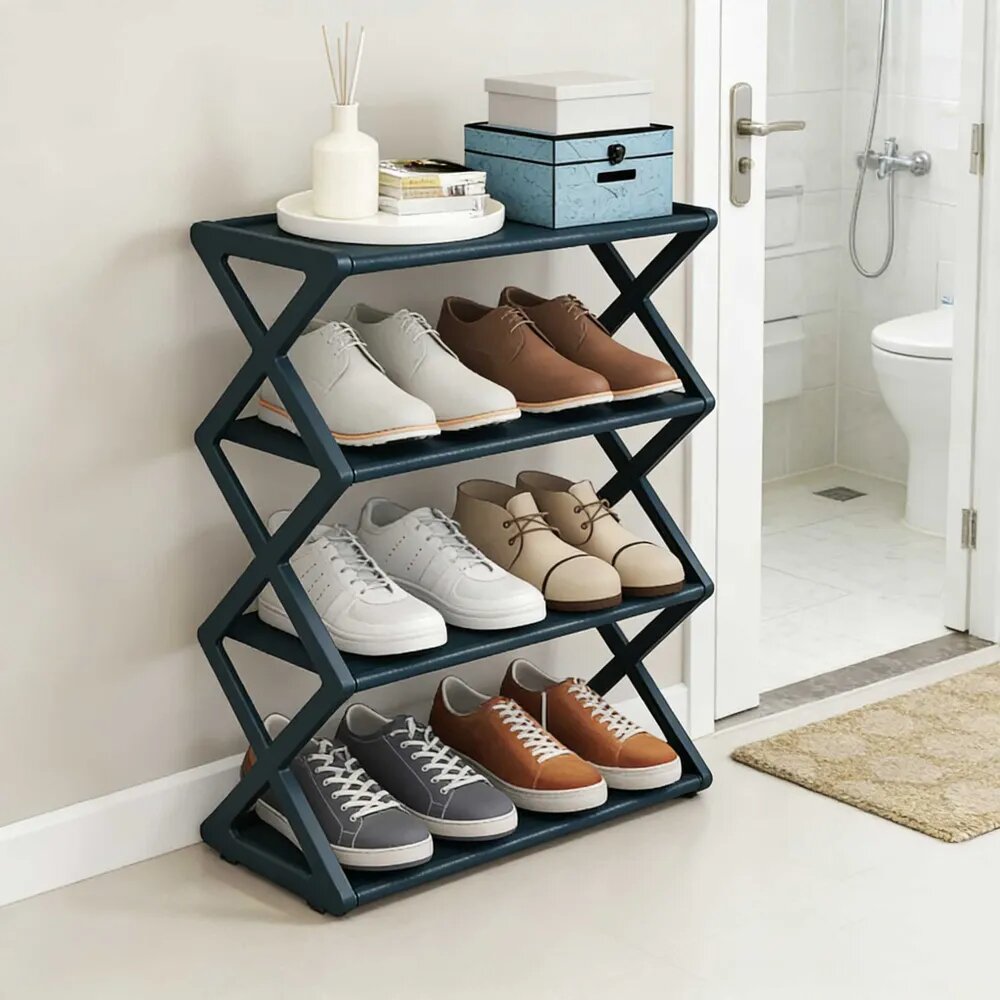 Обувница, Пластик, Нержавеющая сталь, 42х18.5х49.5 см