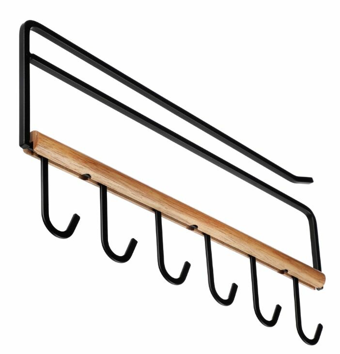 Держатель для кружек подвесной KITRO Wood&Steel черный