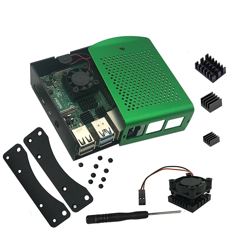 Чехол для Raspberry Pi 4B, зеленый