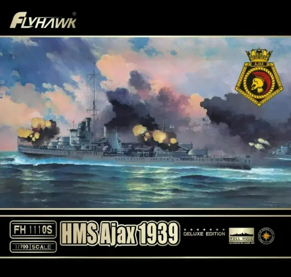 Flyhawk FH1110S 1/700 HMS Cruiser Ajax 1939 Роскошная версия Модель сборки военного корабля