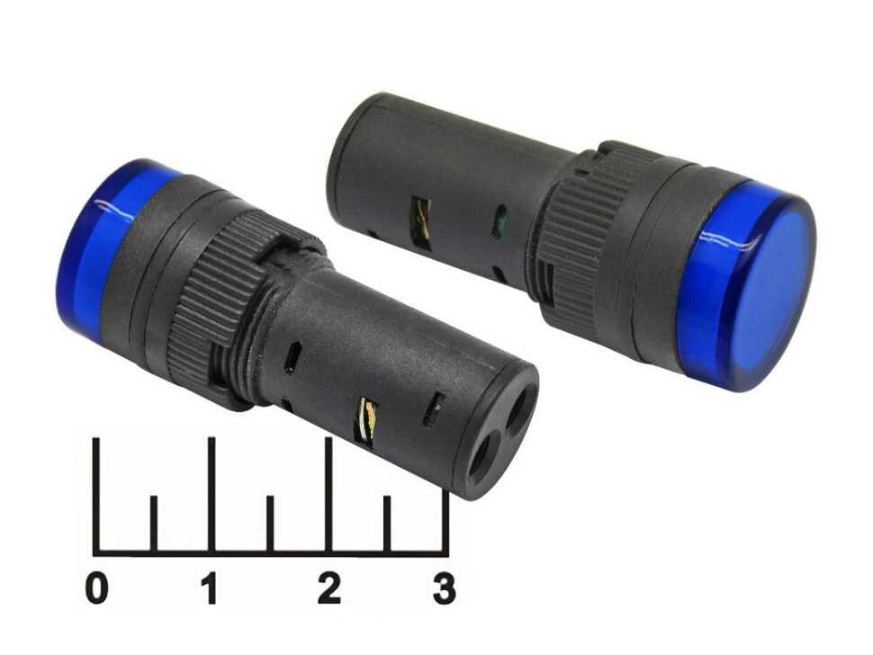 Лампа 12-24V в плафоне LED синяя AD16-16DS