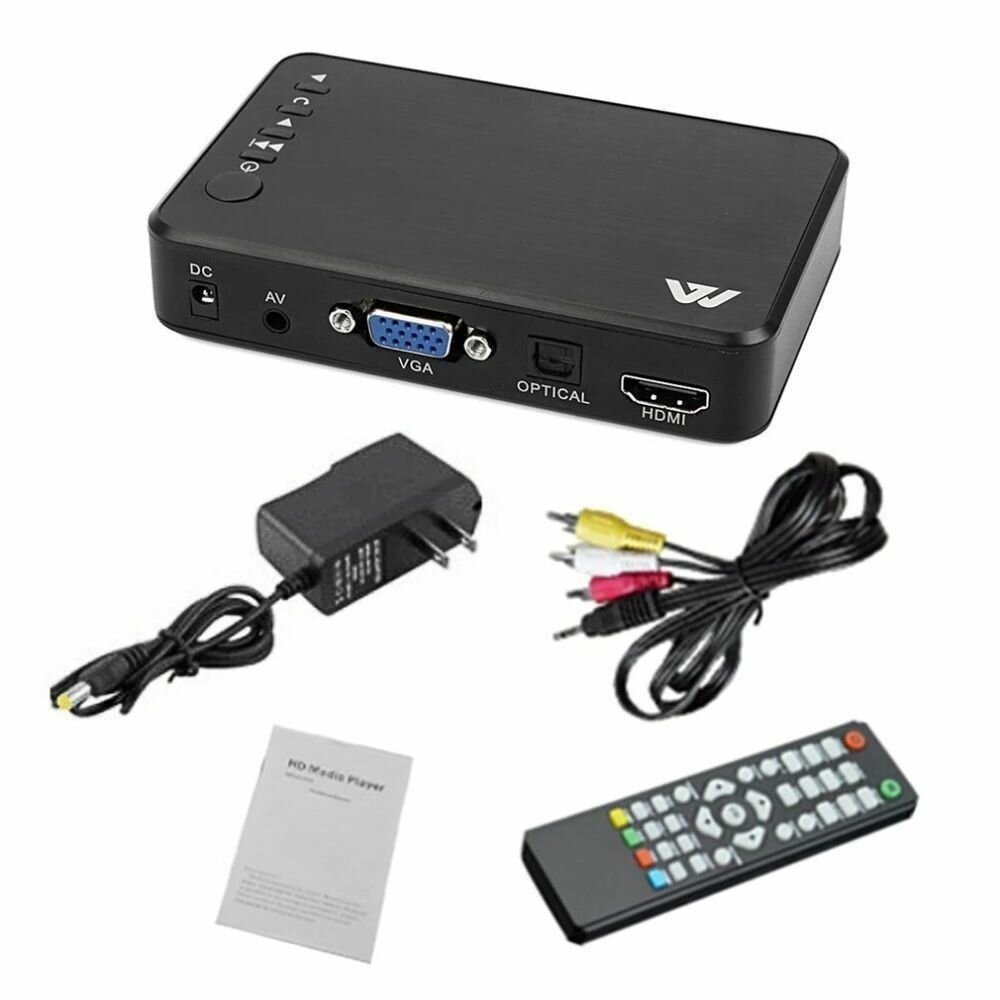 1080P портативный мультимедийный проигрыватель Full HD Video Player 1080P H.264 AV/HDMI/VGA выход USB внешний HDD Media Player для MKV RMVB