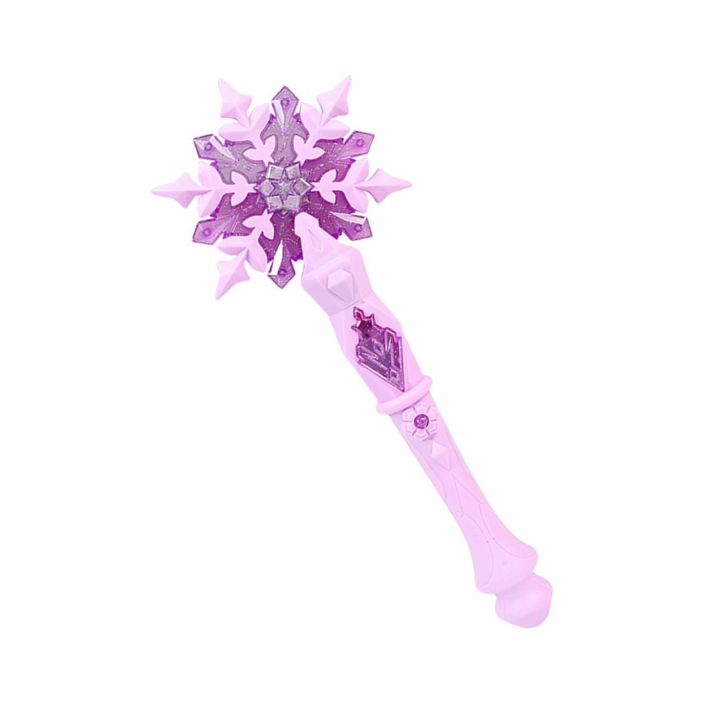 Детская музыкальная игрушка "Волшебная палочка", Светящаяся трость для ходьбы Принцессы, Снежинка-трансформер-розовый