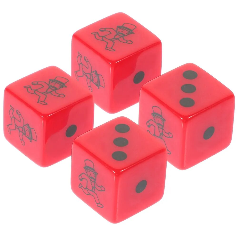 Интерактивные кубики для монополии с возможностью выбора пути перемещения по игровому полю, набор из 4