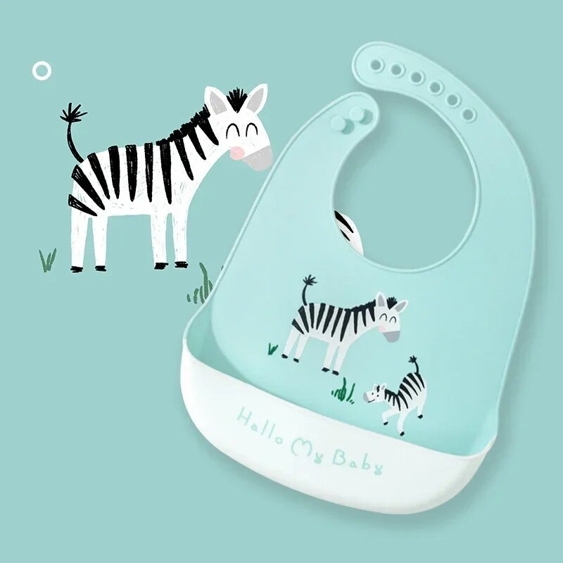 Силиконовый нагрудник детский Hello My Baby, C101-zebra