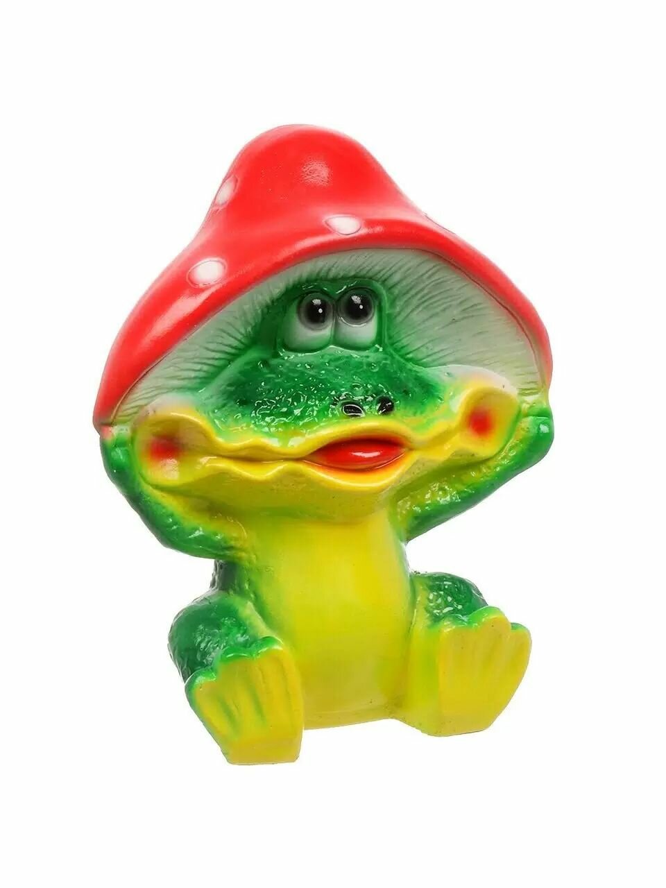 Фигурка Декостек Лягушка под мухомором, садовая, 25х30 см, гипсовая