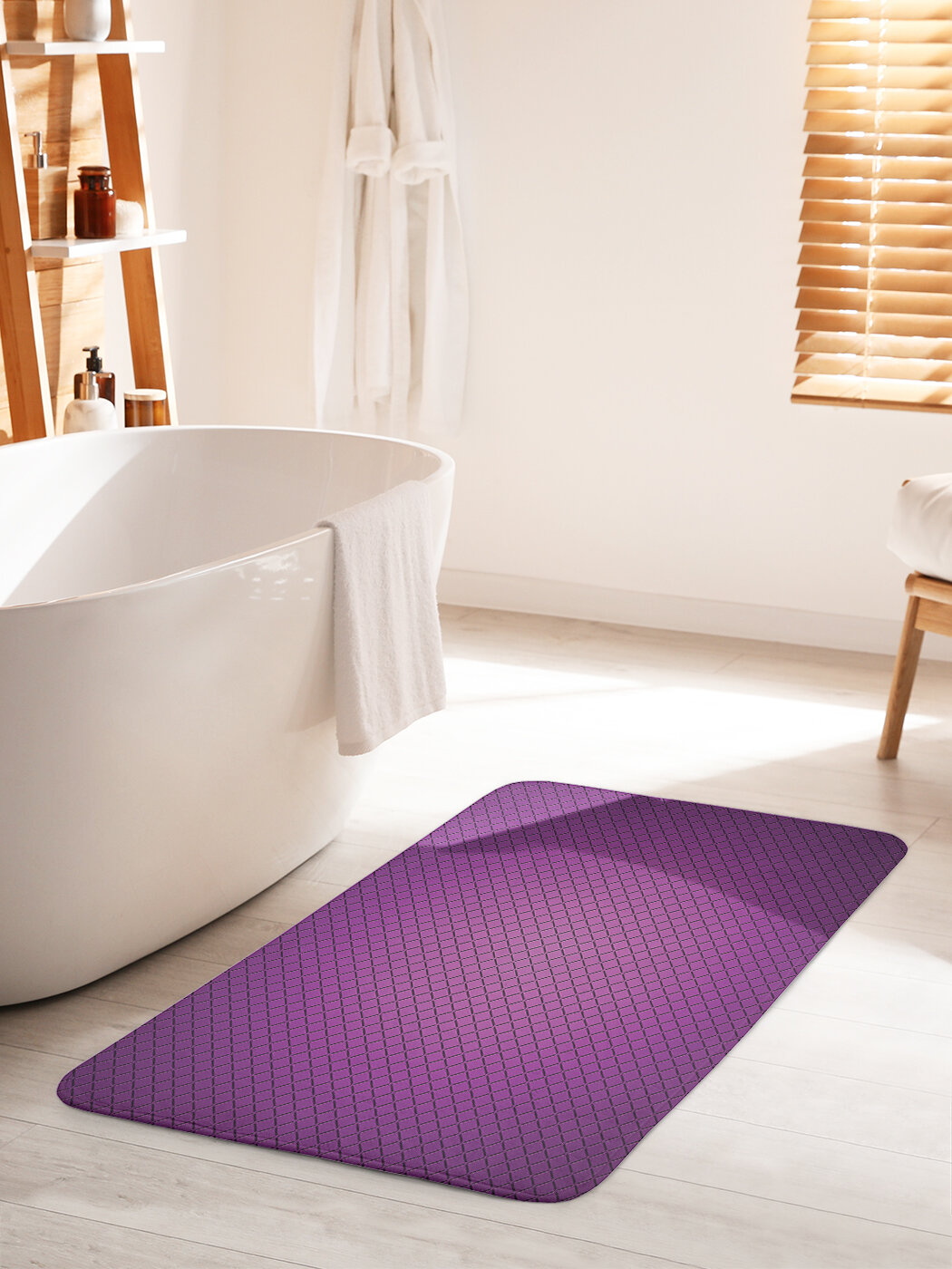 Коврик для ванной комнаты и туалета противоскользящий "Классические линии" 60х100 см, JoyArty