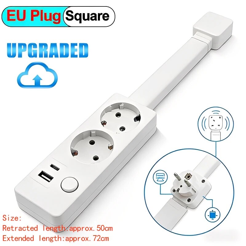Белый удлинитель розеток EU-Square 3