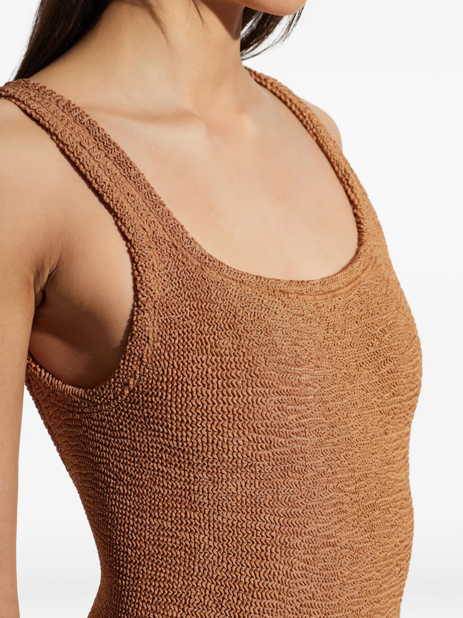 Купальник HUNZA G Square neck crinkle swimsuit, размер OneSize, разноцветный — фото 1