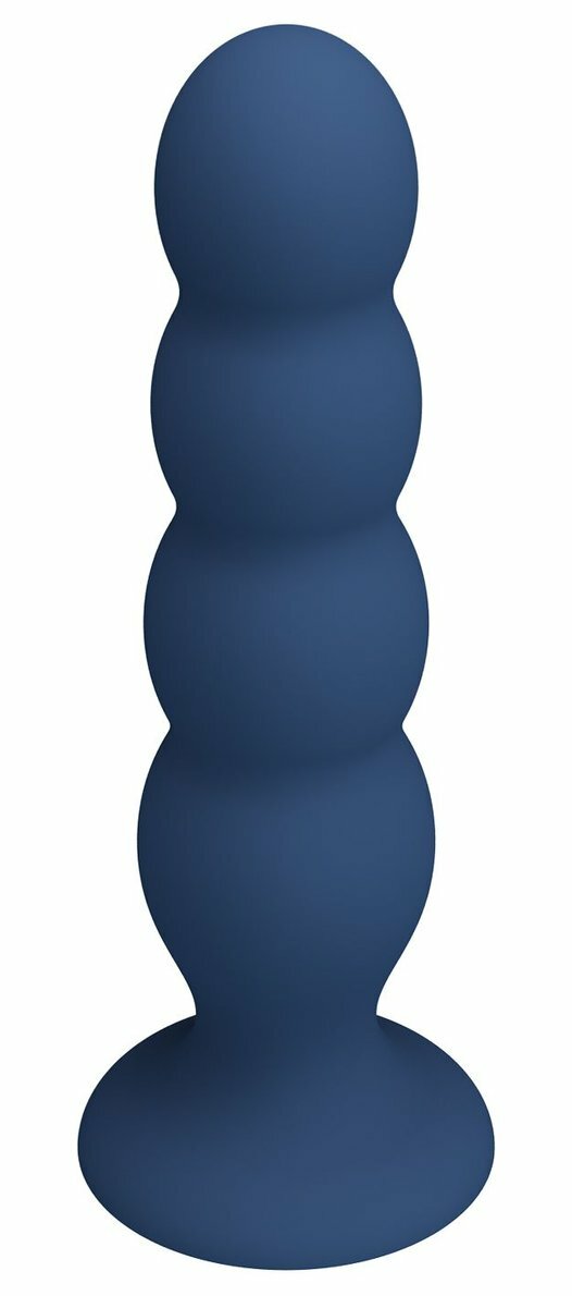 Синий анальный стимулятор со смещенным центром тяжести Silicone Anal Plug XL 16,5 см Baile