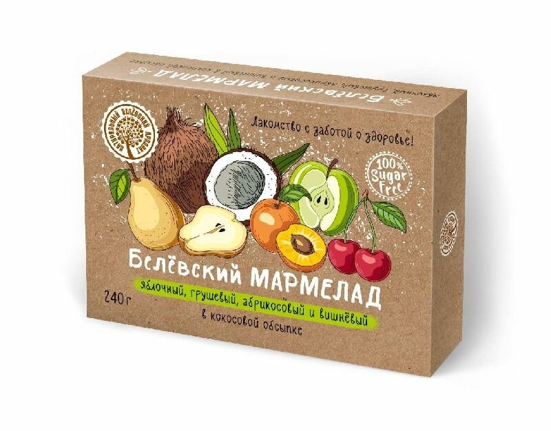 Мармелад белевский в кокосовой обсыпке /картон/ 240г