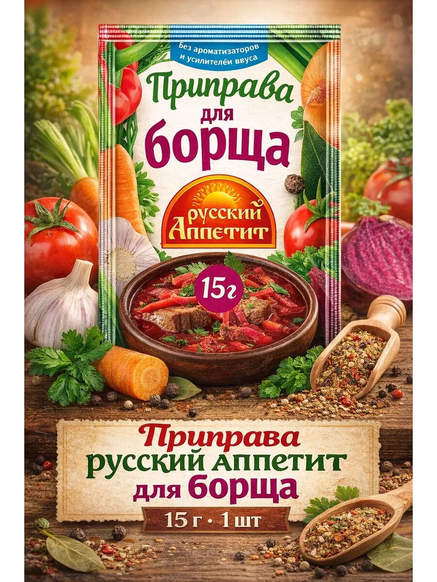 Приправа русский аппетит для борща 15 г.