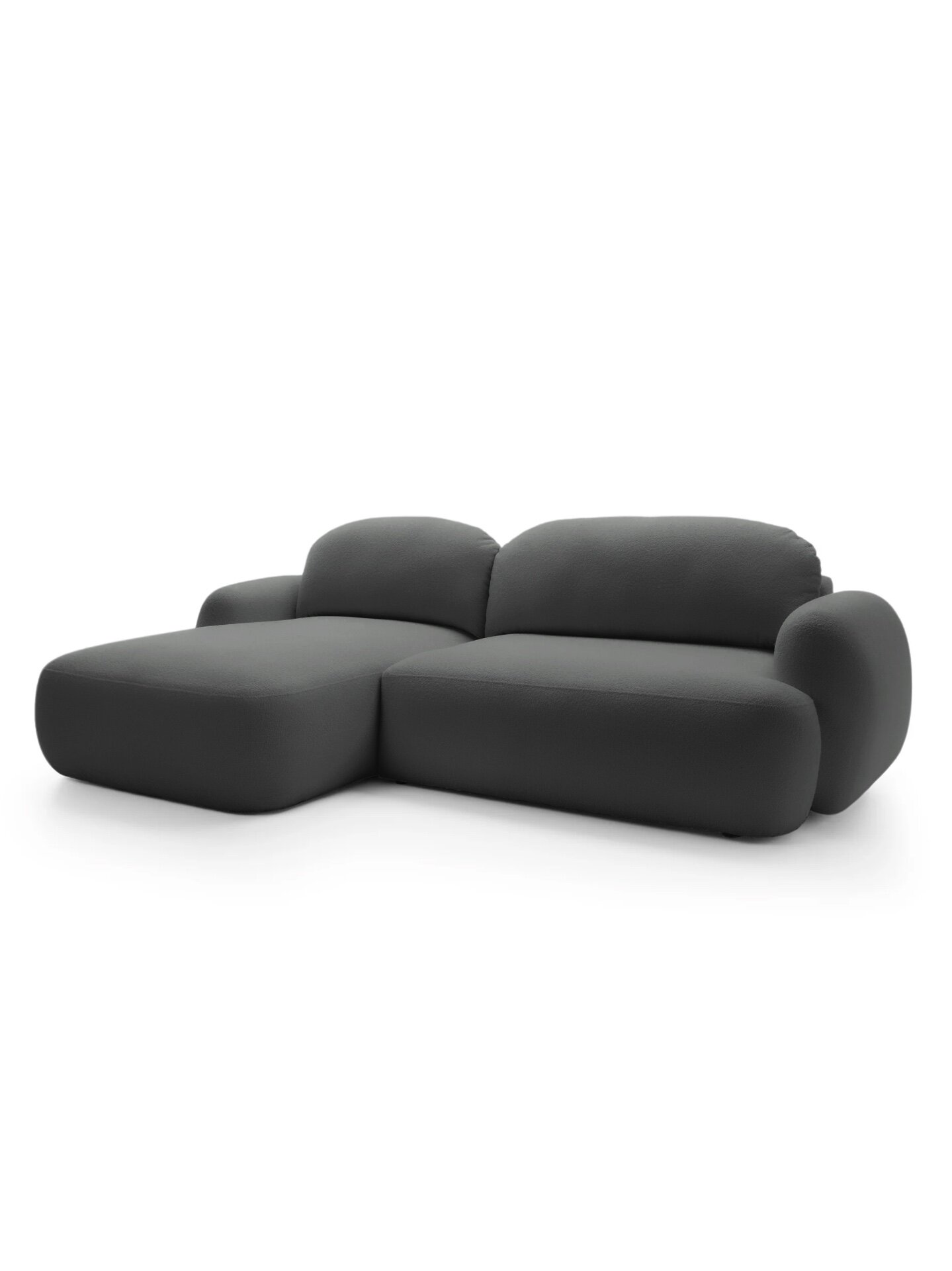 Диван Оклай Andria Delta 44 NOW 197x150x80 см, серый Велюр Антивандал, еврокнижка Фиеста