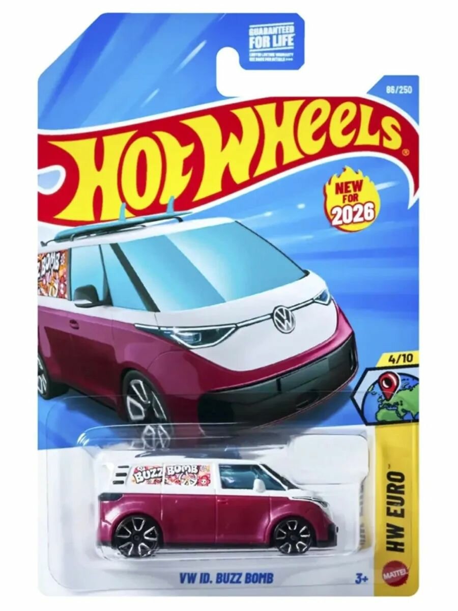 JJH46 Hot Wheels машинка металлическая игрушка коллекционная масштабная модель VW ID Buzz Bomb кейс 2026