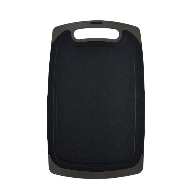 Чёрная квадратная пластиковая разделочная доска с двусторонним нескользящим покрытием, из материала из пшеничной соломы