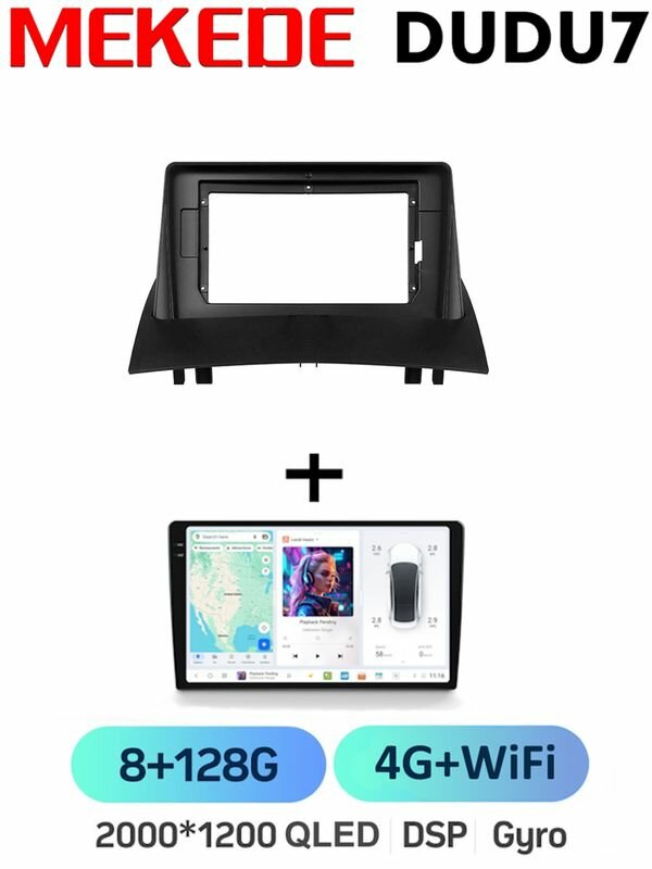 Магнитола 9" Mekede DUDU7 8/128 Gb для Renault Megane 2 2002-2009 carpay Android