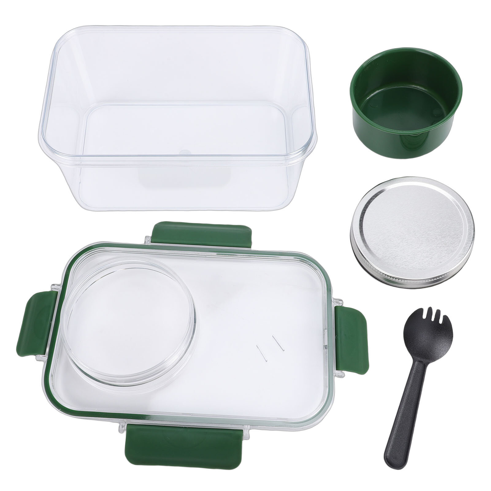 Контейнер для салата с отделением для заправки, многоразовый, из АБС-пластика, герметичный, портативный, для хранения еды в школе и офисе.