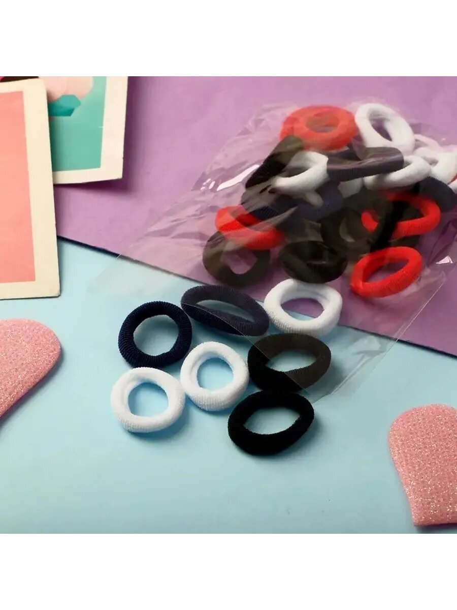 Мягкие тканевые резинки для девочек, набор 30 шт