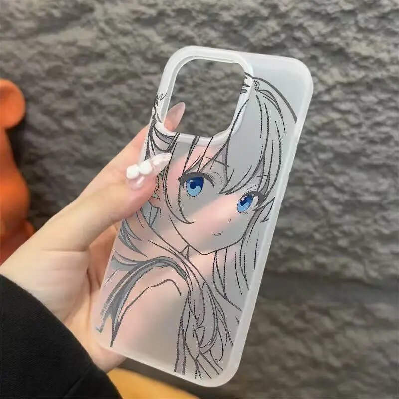 Чехол для iPhone 16e Anime Line Girl, матовый