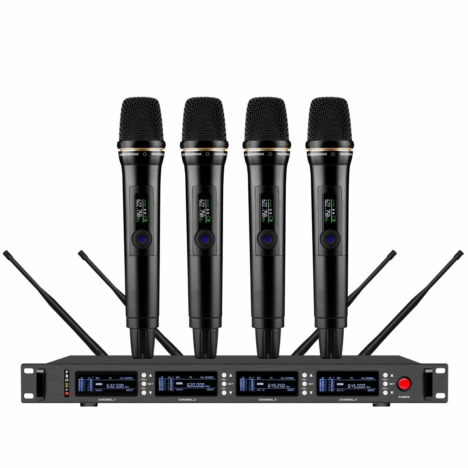 Микрофон караоке беспроводной UHF 4 ручной микрофон