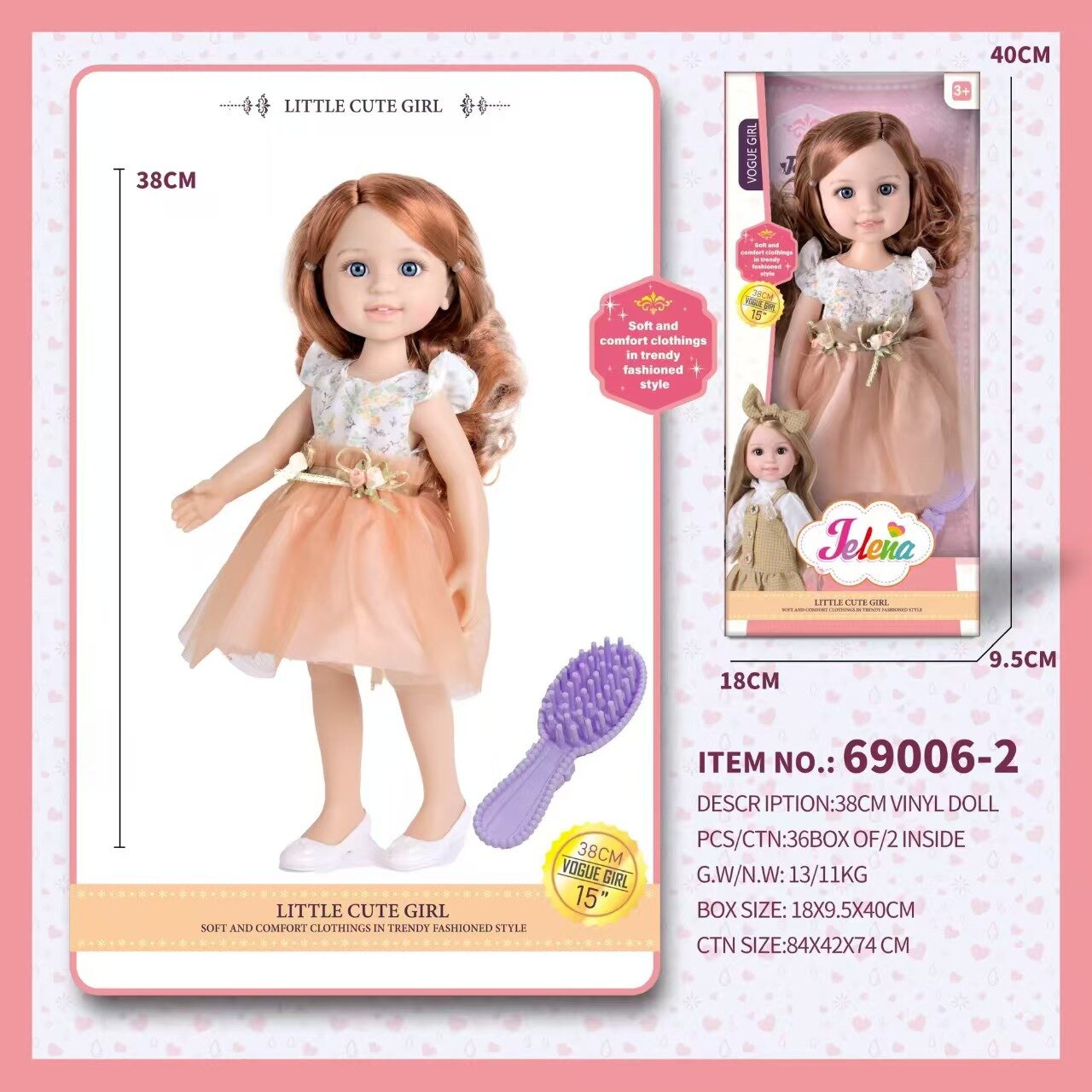 15-дюймовая модная кукла Елена в подарок Juguete Игрушка