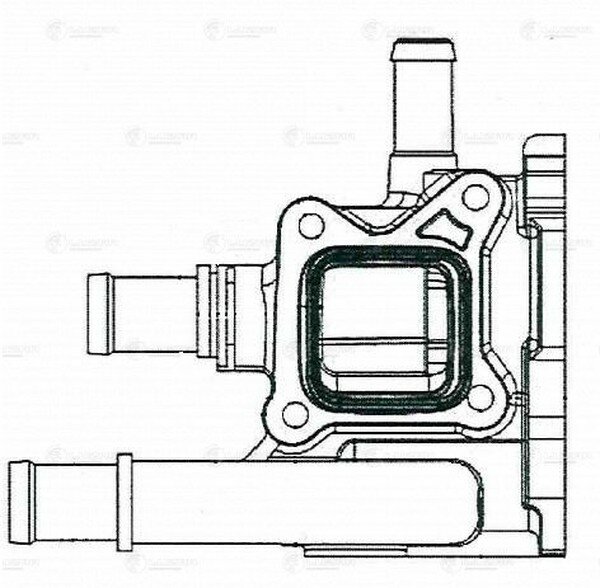 Корпус термостата LUZAR LT 0549 Chevrolet Aveo T300 11->, Opel Astra J 10->, Insignia 08->, Mokka 13->, Zafira C 11->, алюминий